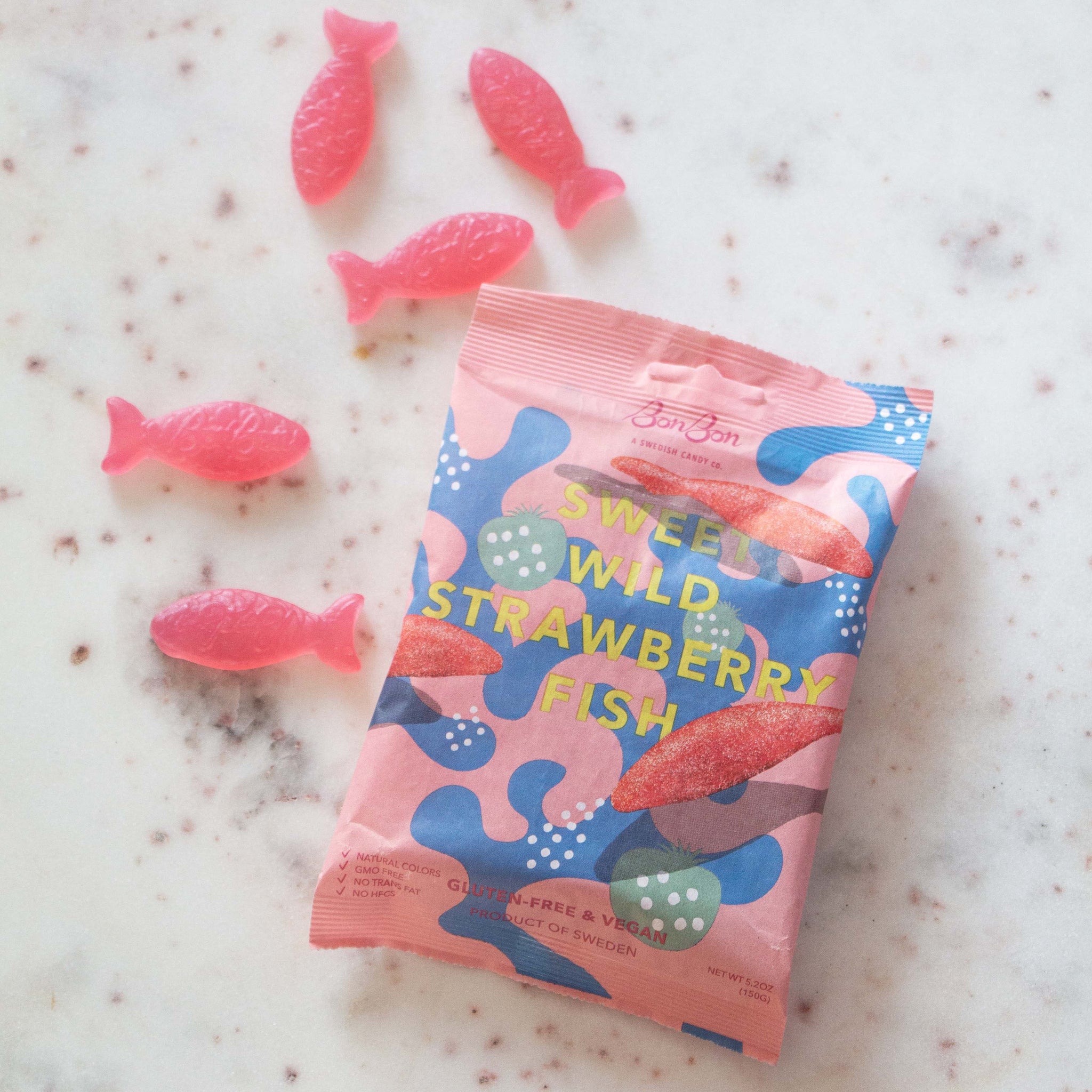 Sweet Wild Strawberry Fish I Gummy - 5.2 oz bag – Hungry Bird Eats